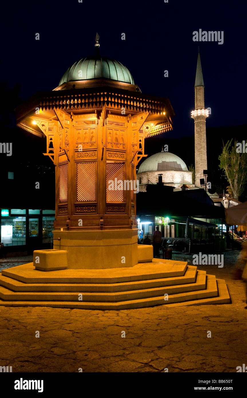 The wooden Moorish-style Sebil or sabil, public water fountain in ...