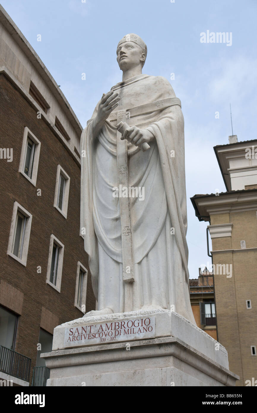 Statue of Saint Ambrose by Arturo Dazzi in Rome Stock Photo - Alamy
