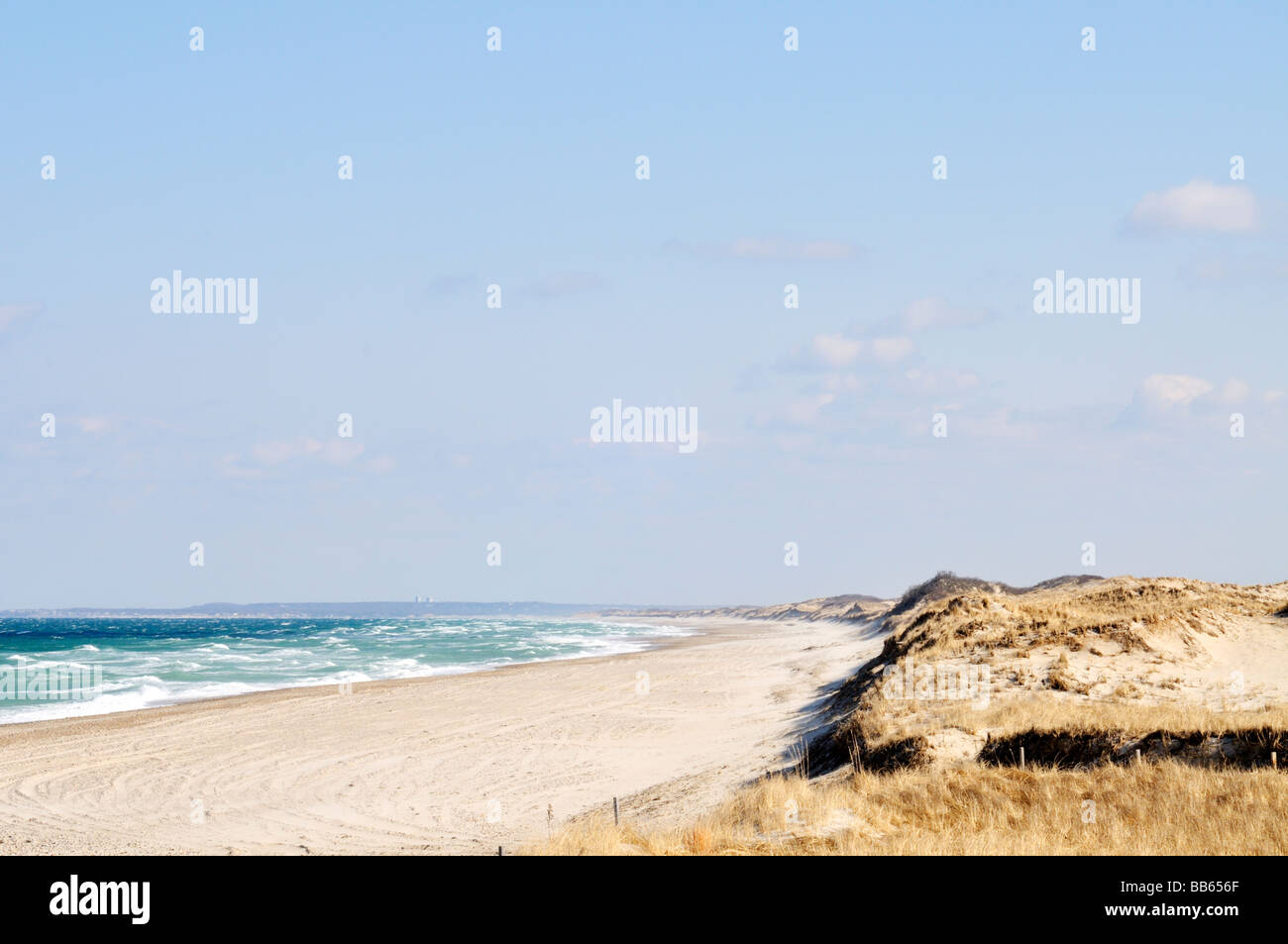 Sandy Neck beach Cape Cod in Sandwich and Barnstable with ocean surf ...