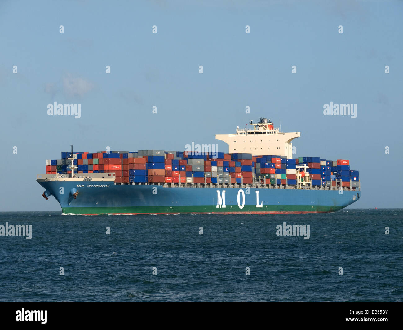 Container ship Mol Celebration arriving at Southampton UK Stock Photo ...