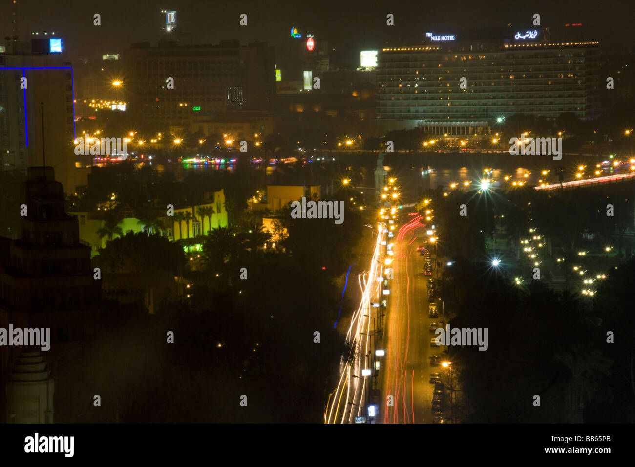 cairo by night looking over the river nile Stock Photo - Alamy
