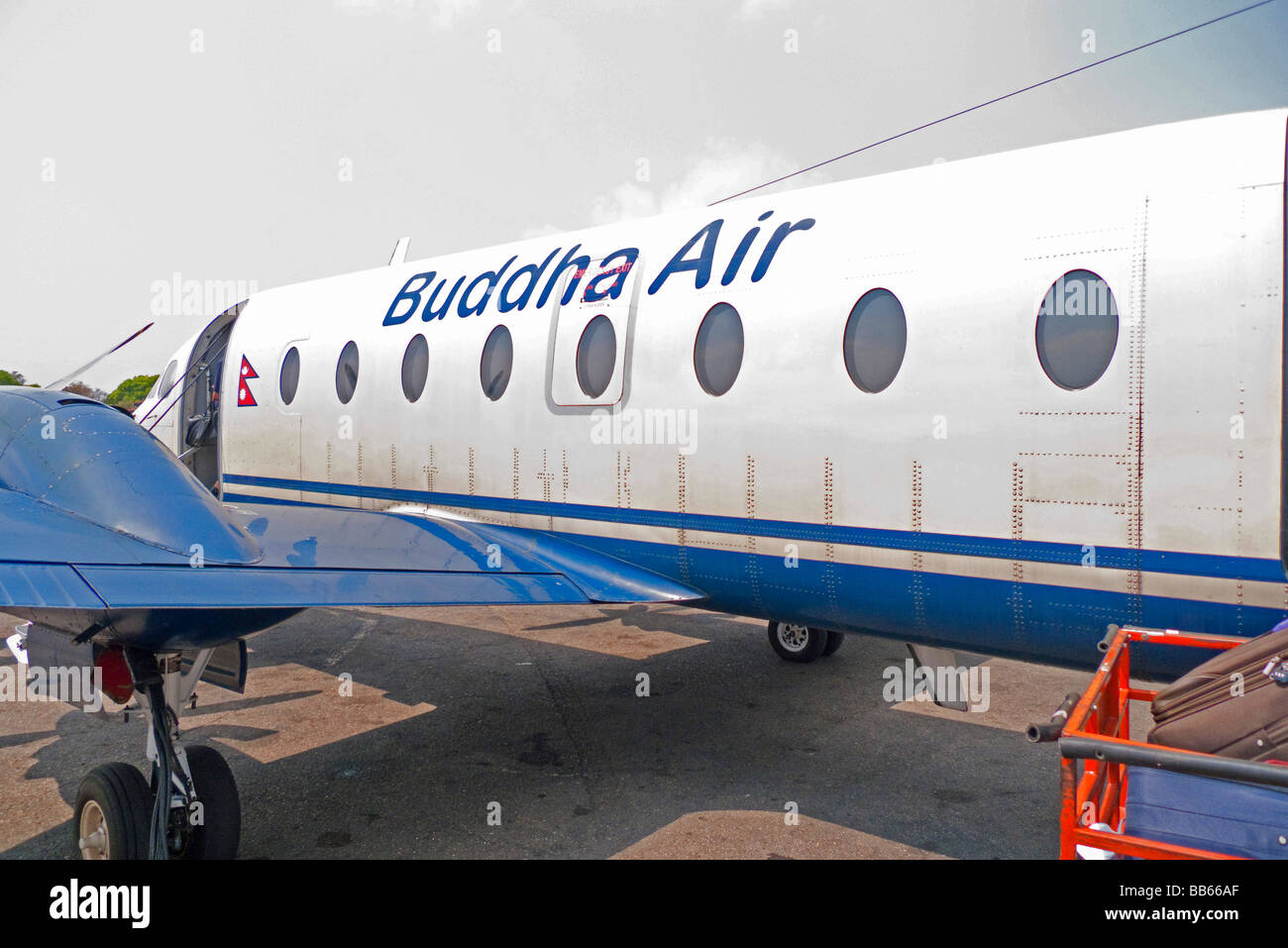 Buddha Airline outside aircraft view. Nepal. View horizontal Buddha Air ...