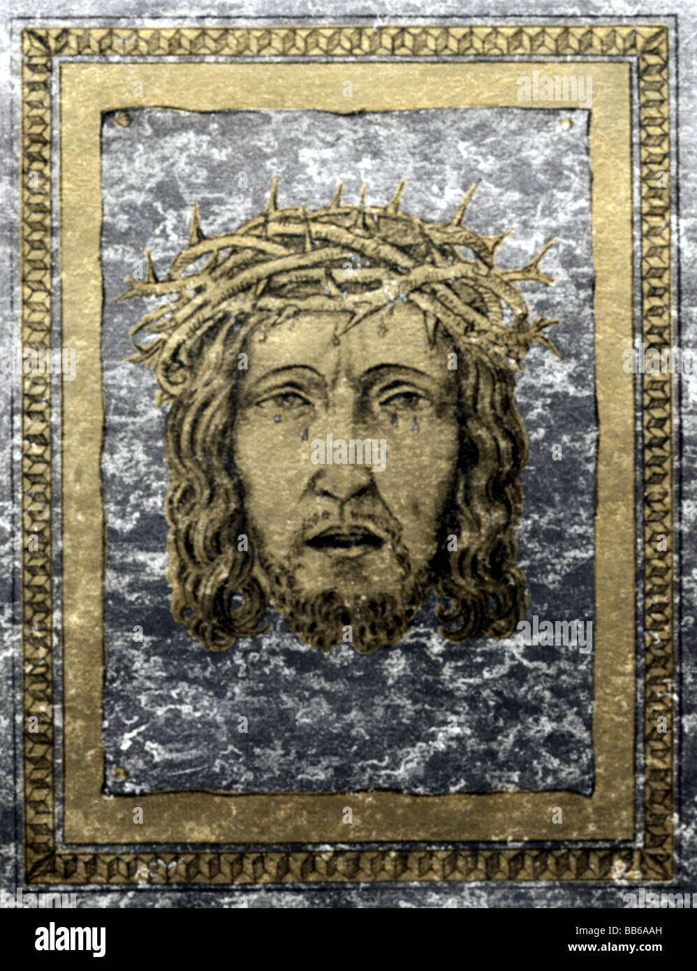 Jesus Christ, circa 4 BC - circa 33 BC, portrait, with crown of thorns ...