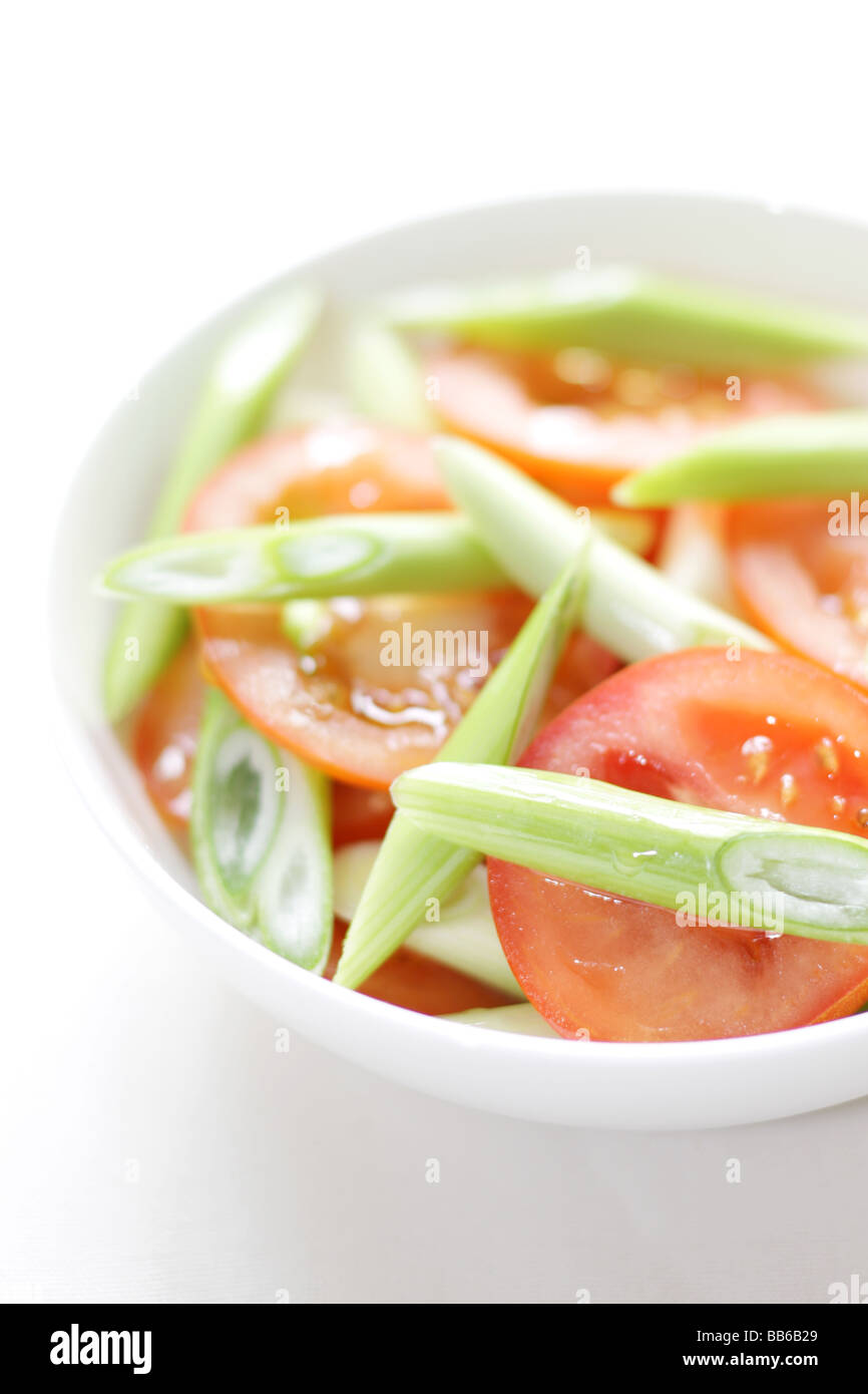 Slices of Tomato and Runner Beans Stock Photo - Alamy