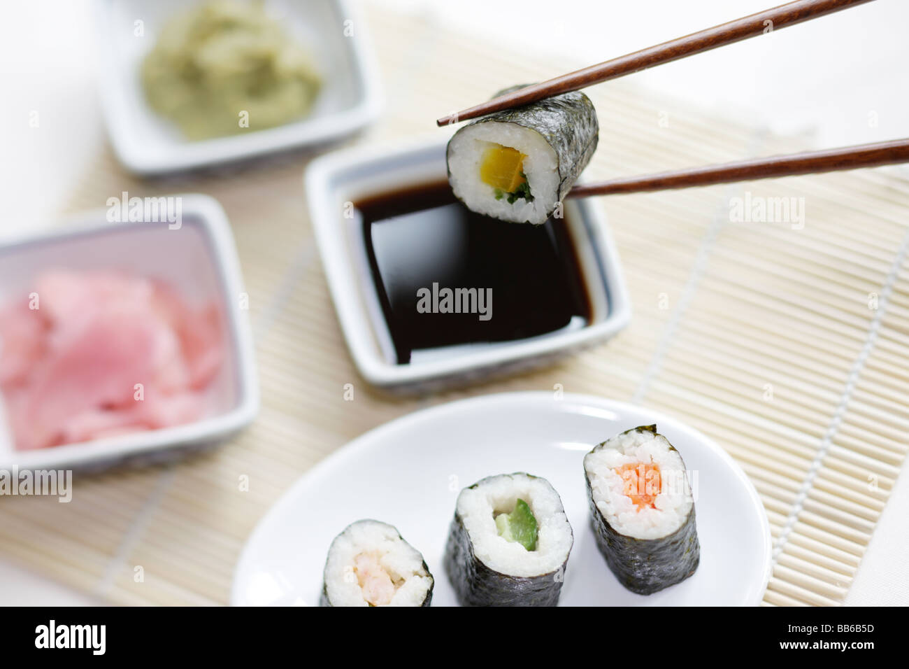 Japanese Style Assorted Vegetable Sushi Wrapped In Sticky Rice And ...