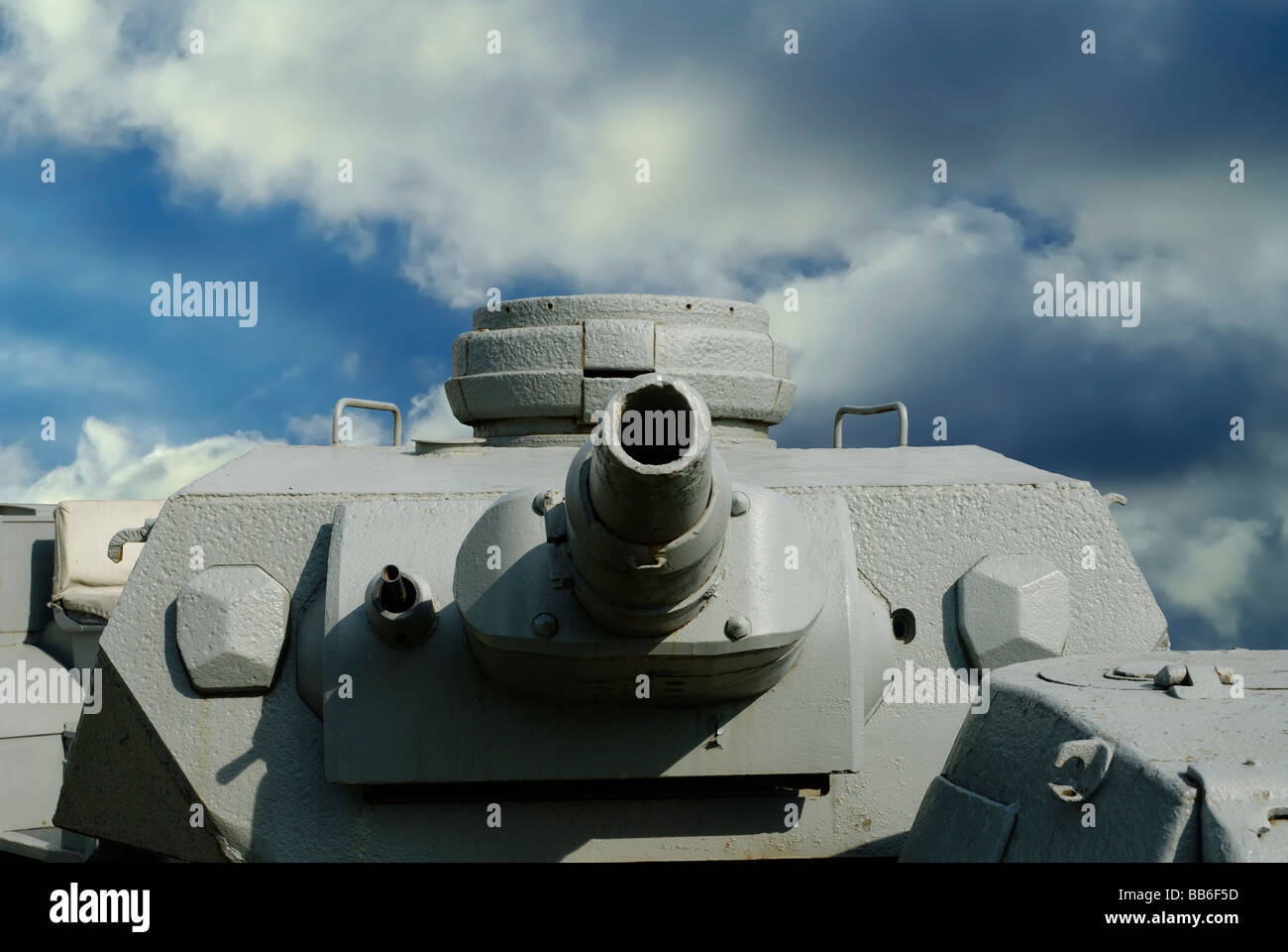 German tank tower on dramatic sky background Stock Photo - Alamy