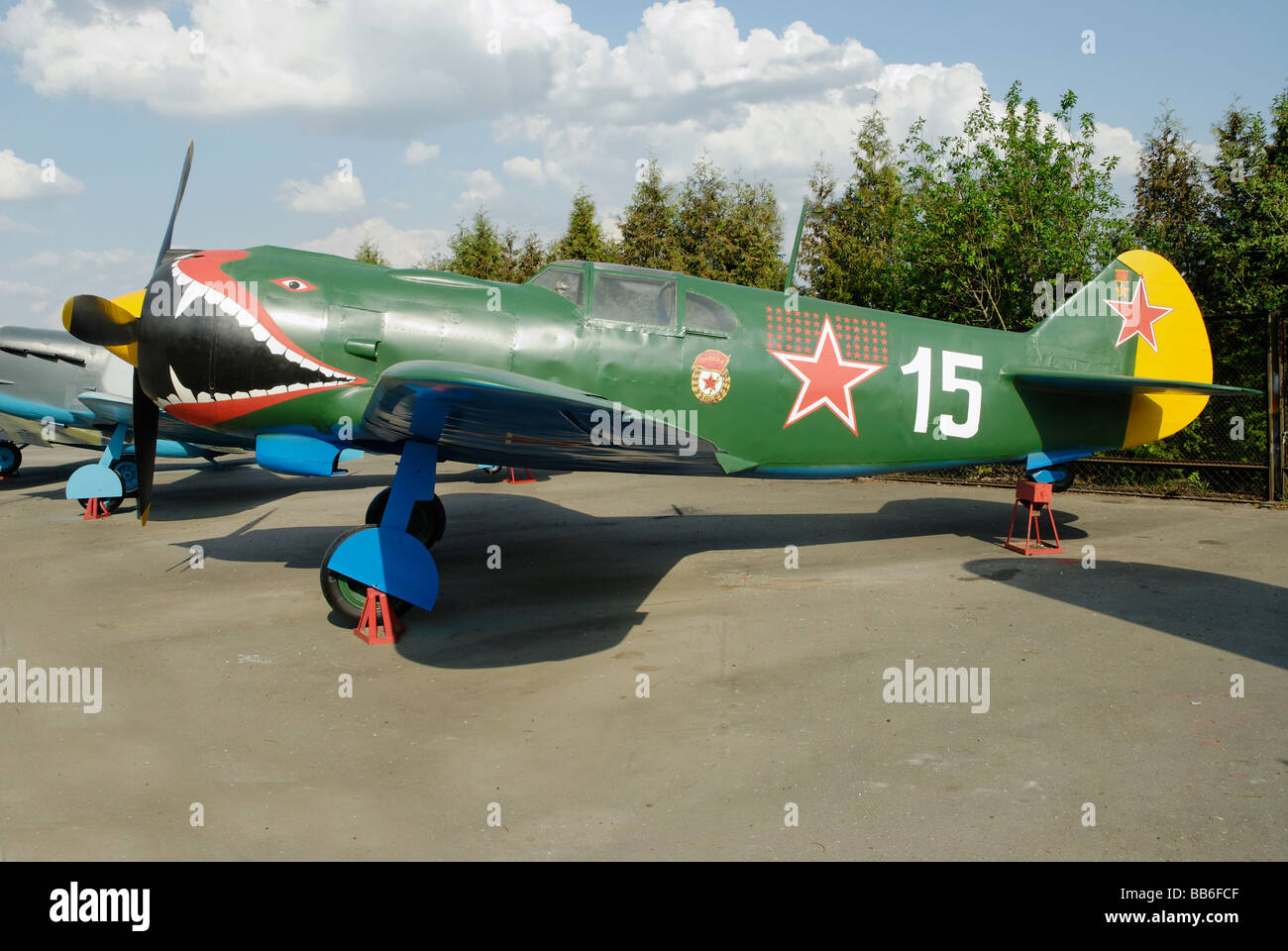 Soviet YAK 3 fighter as an exhibit in Moscow Weaponry museum Stock ...