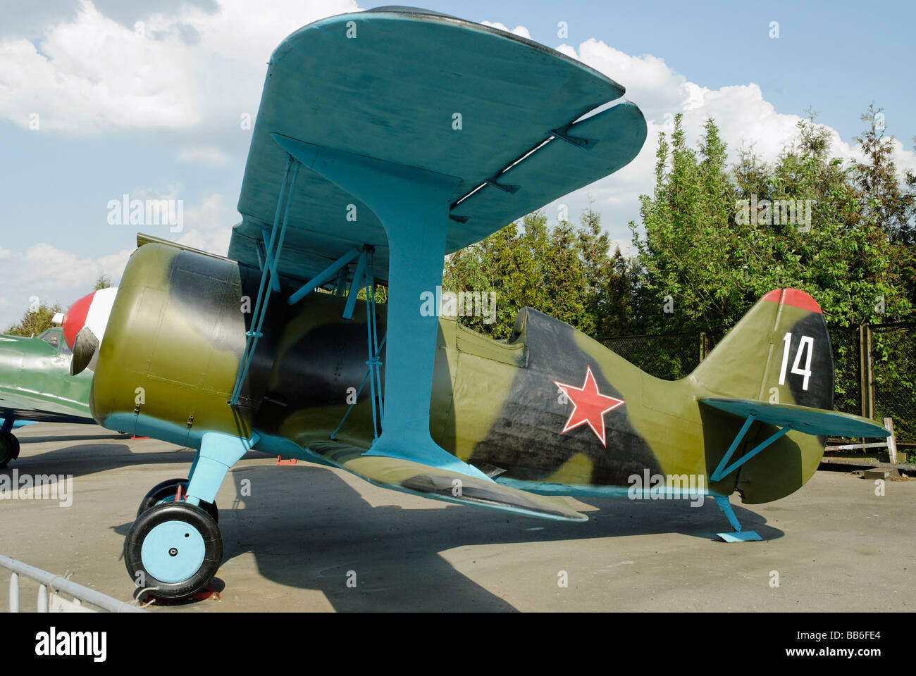 Soviet I 15 Bis fighter as an exhibit in Moscow Weaponry Museum on ...
