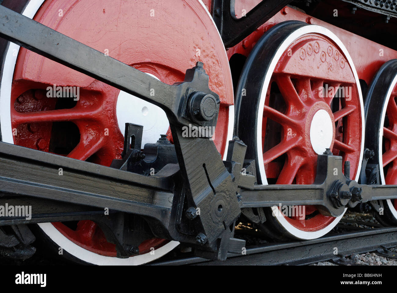 Steam locomotive iron wheels Stock Photo - Alamy