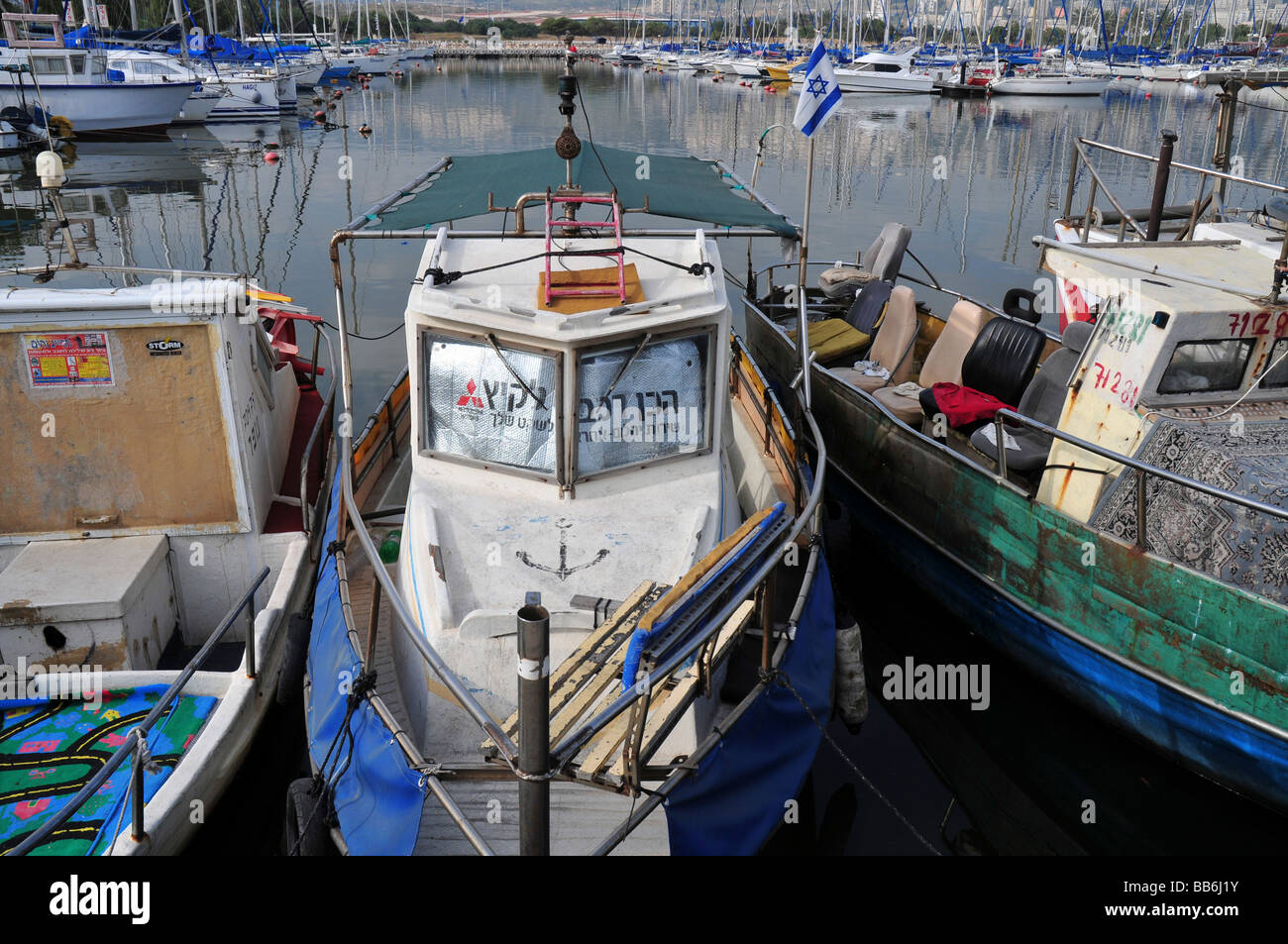 Israel Bay of Haifa The Kishon Port used by fisherman and yacht owner ...