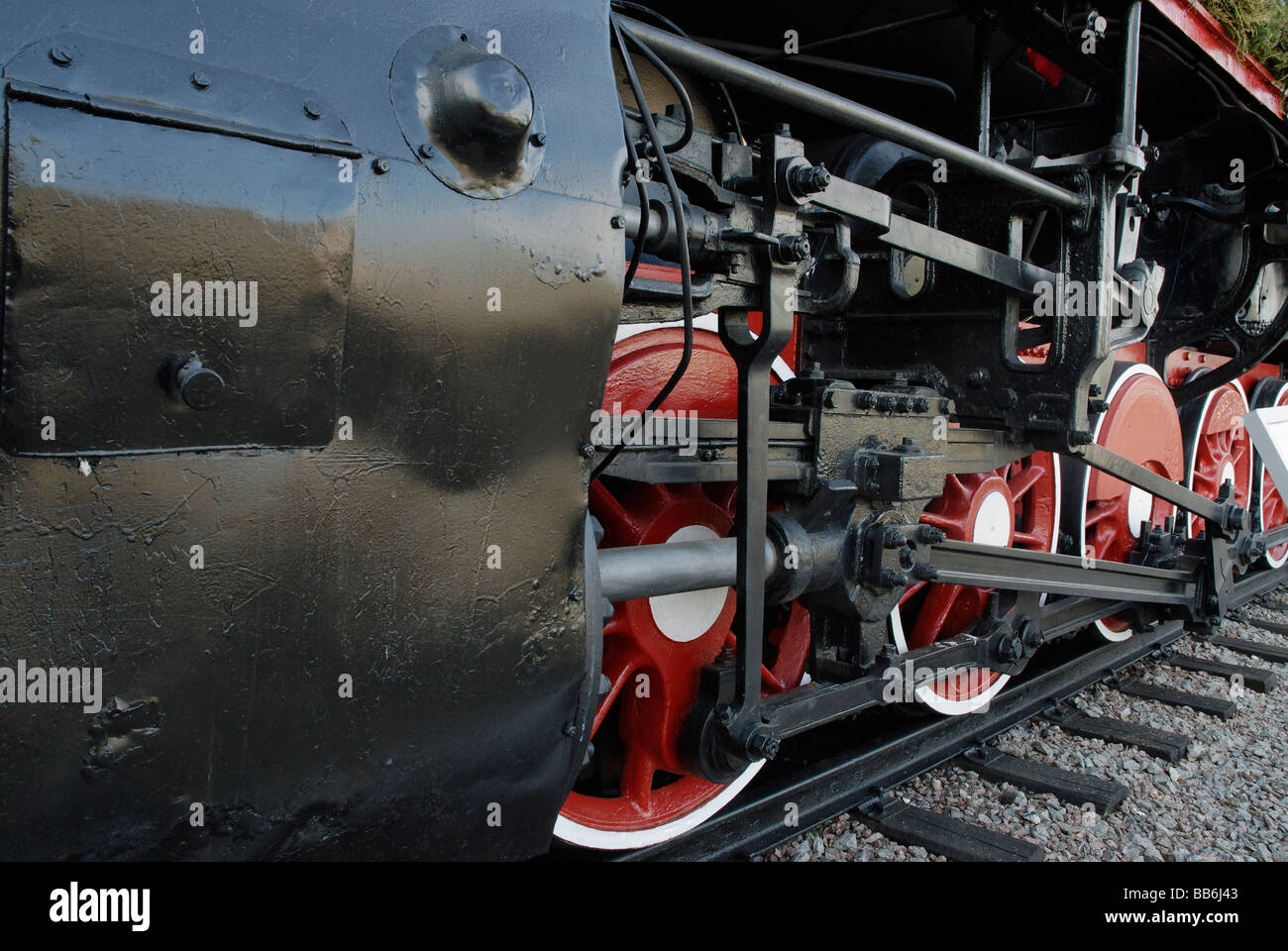 Steam locomotive iron wheels Stock Photo - Alamy