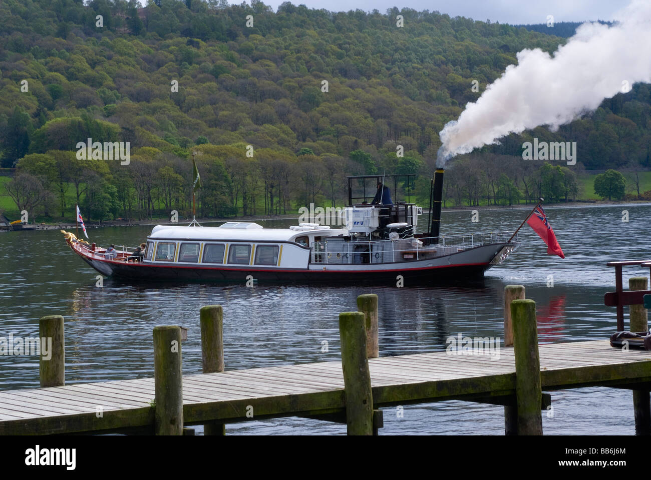 Gondola Steam Driven Tourist Boat on Coniston Water Lake District ...