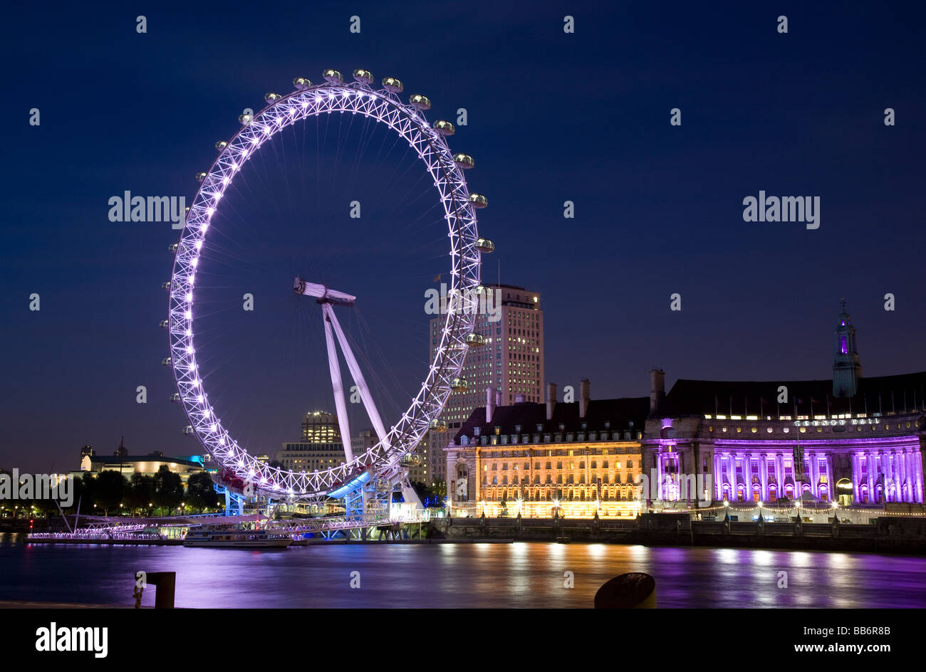 The London Eye At Night Stock Photo - Alamy