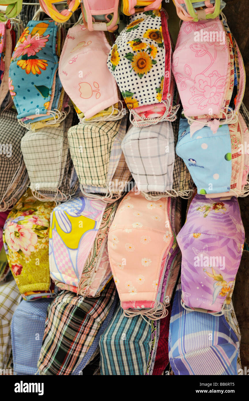 colorful bunch of face mask selling in Old Quarter, Hanoi, vietnam ...