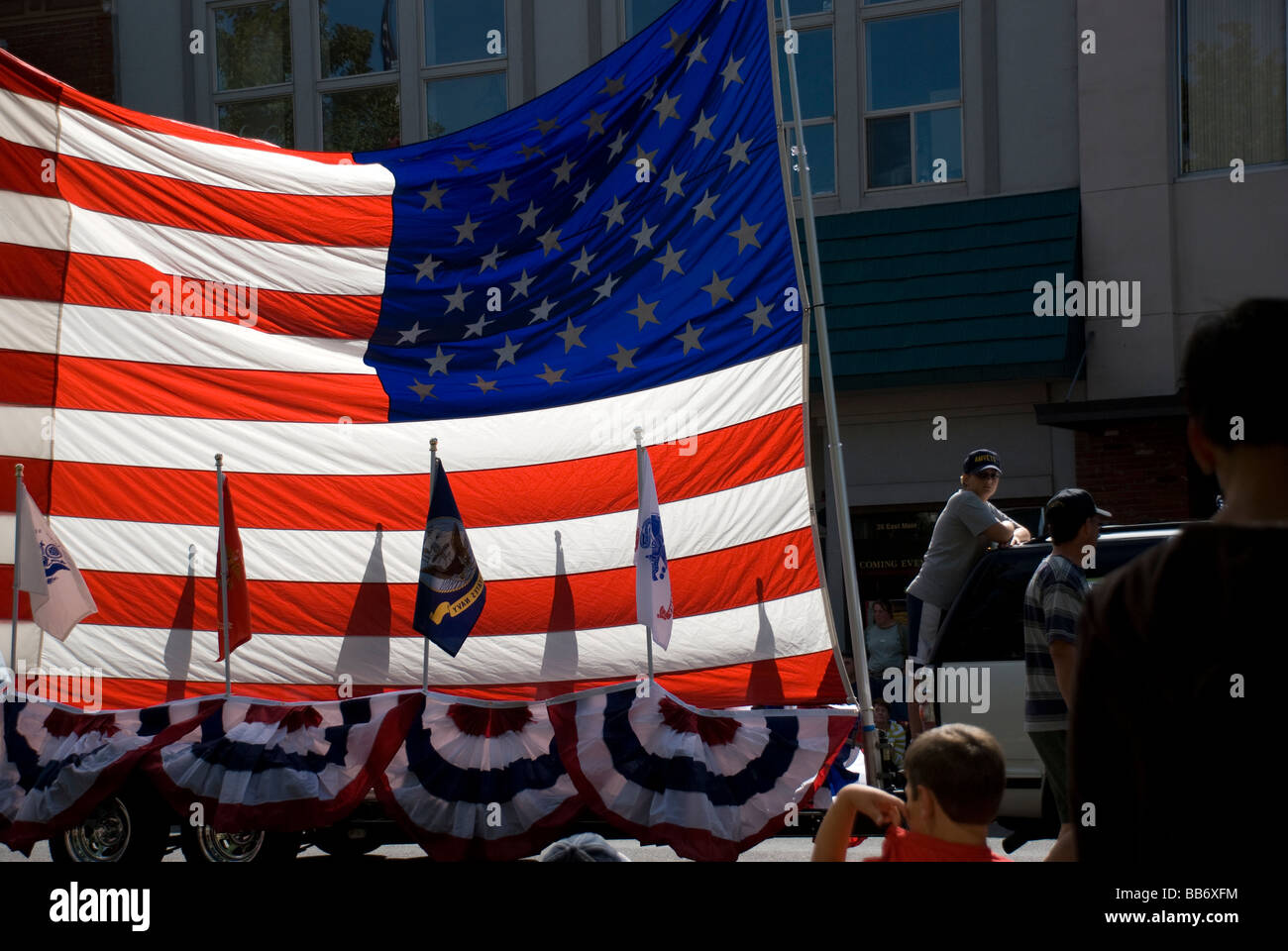 American flag on a trailer in a small-town parade Stock Photo - Alamy