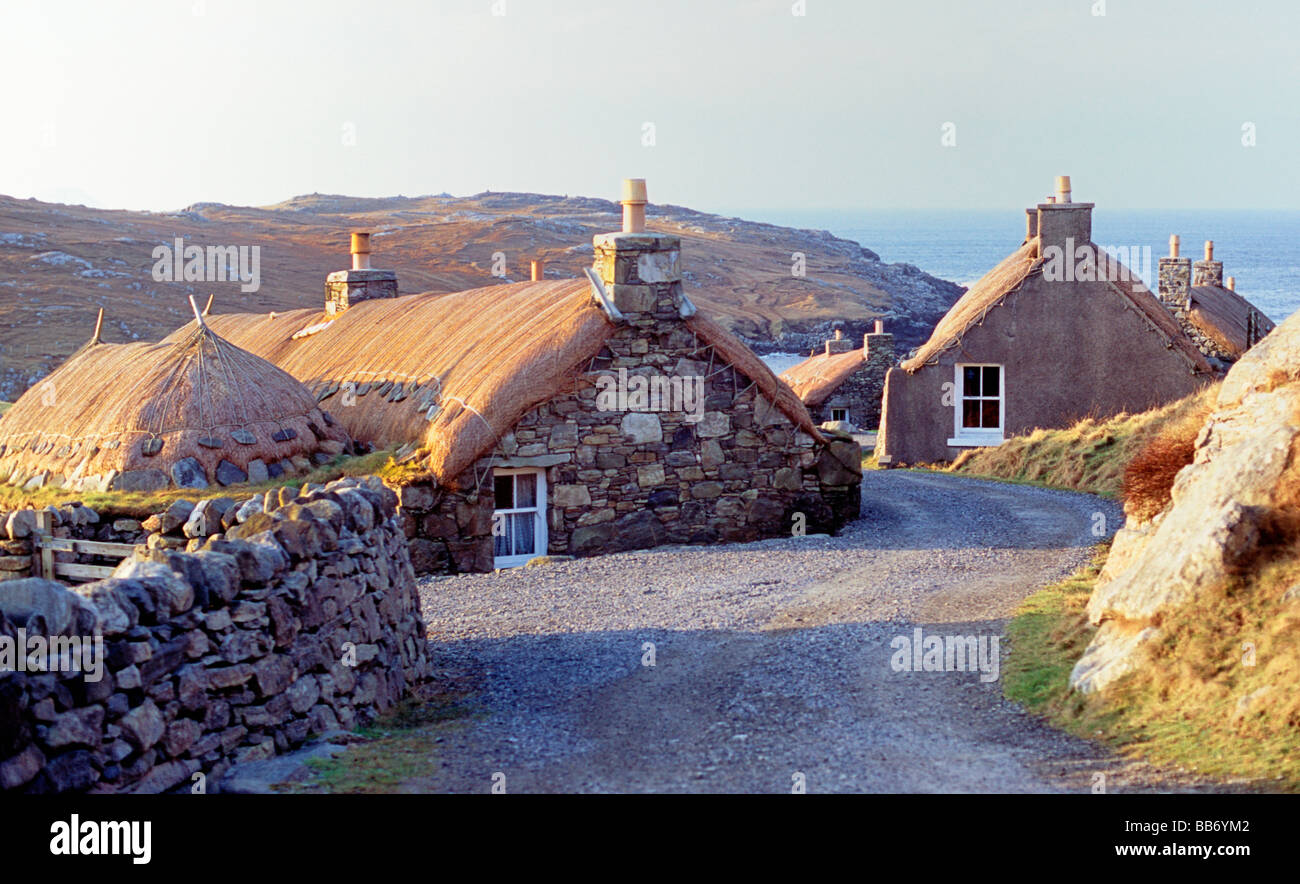 Traditional crofting village now converted to hostels Stock Photo - Alamy