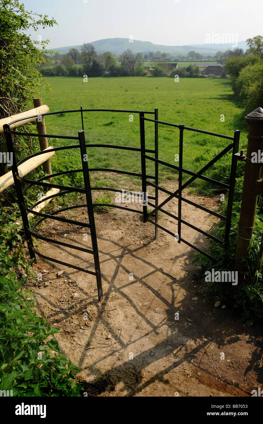 Newly installed kissing gate Stock Photo - Alamy
