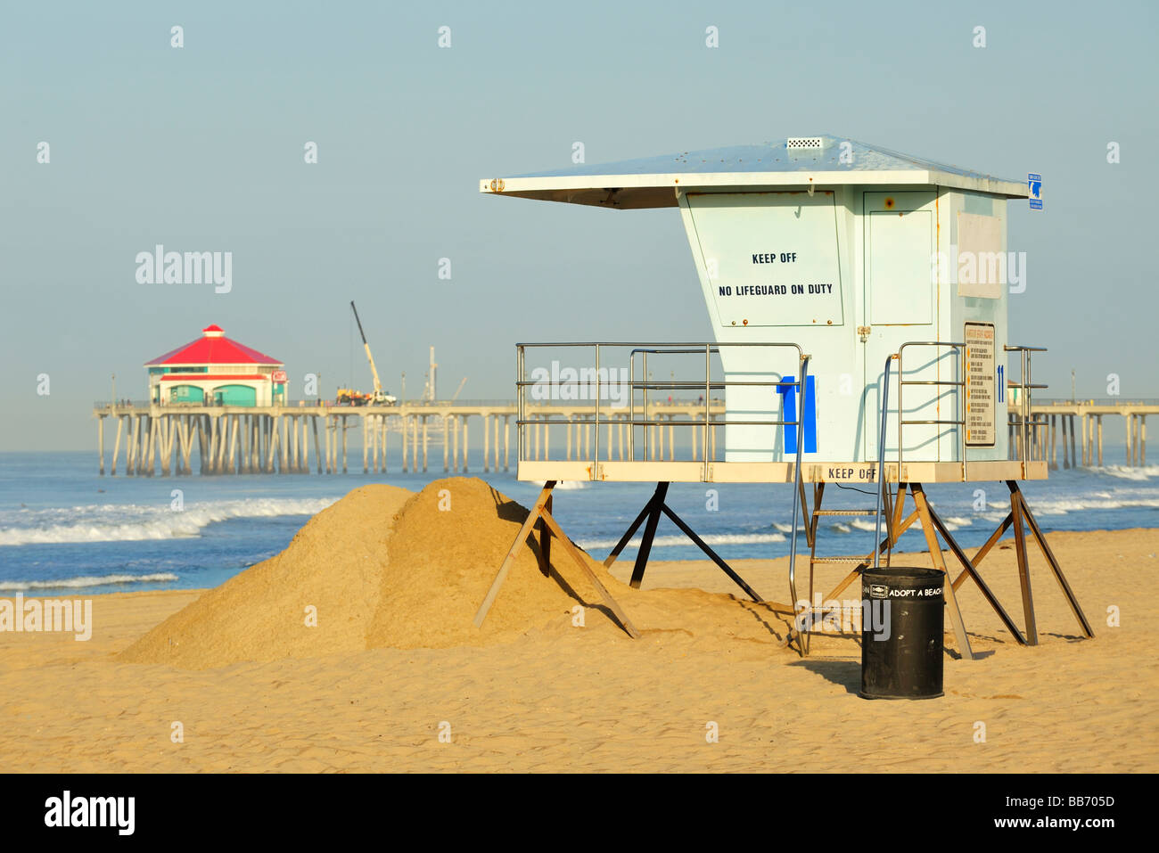 Baywatch Lifeguard at Waterfront, Huntington Beach CA Stock Photo - Alamy