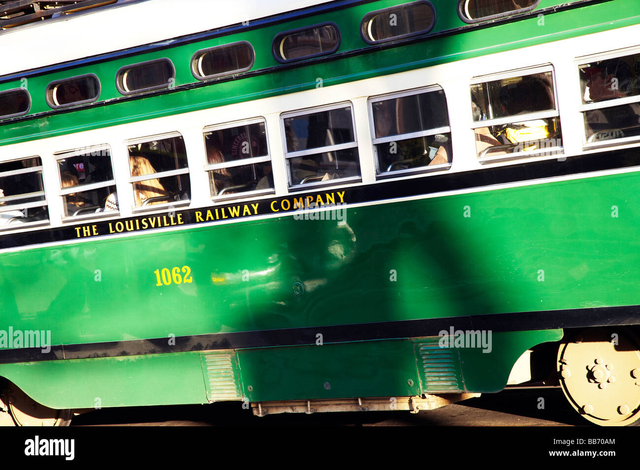 green tram car, San Francisco Stock Photo - Alamy