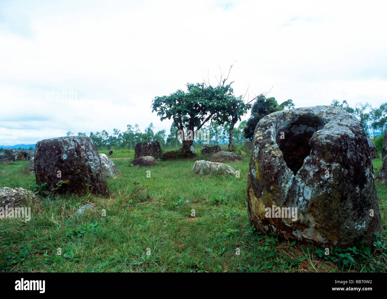 Plain of Jars field, Phonsavan, Loas Stock Photo - Alamy