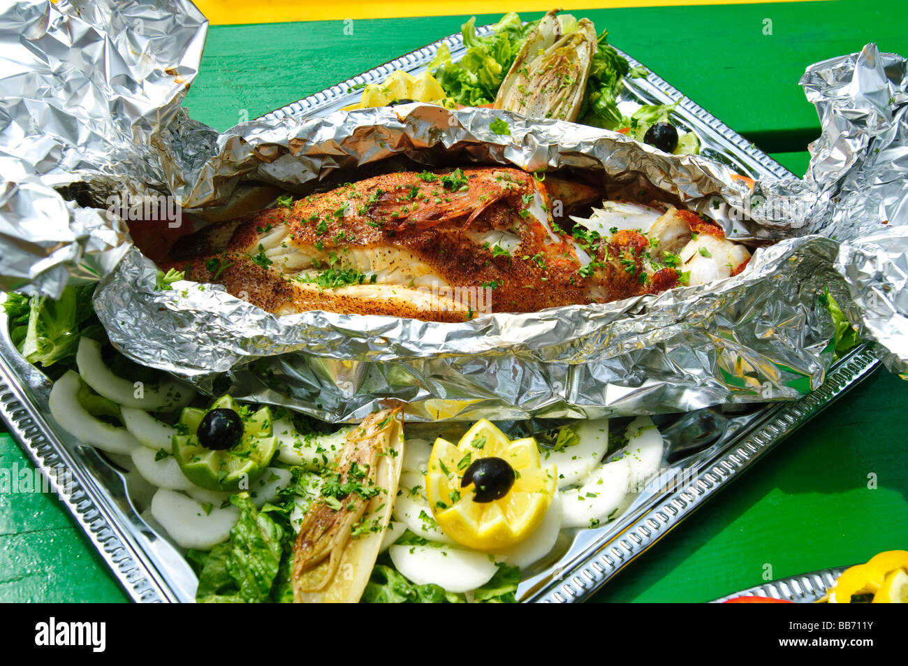 Broiled snapper seafood at Kali s Beach Bar restaurant St Martin st ...