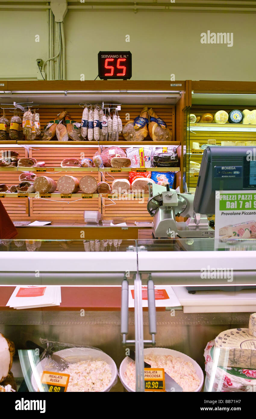 Supermarkets, cold cuts and cheese section Stock Photo - Alamy