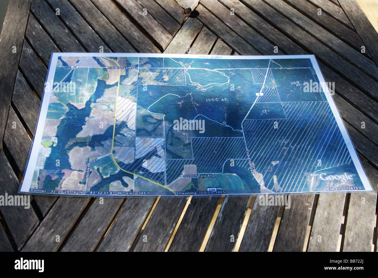CLOSE UP AERIAL TOPOGRAPHY MAP OF HUNTING CAMP Stock Photo - Alamy