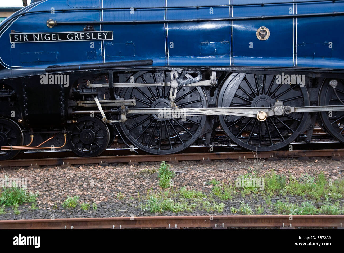 Closeup of the wheel on the Sir Nigel Gresley class LNER A4 Pacific ...