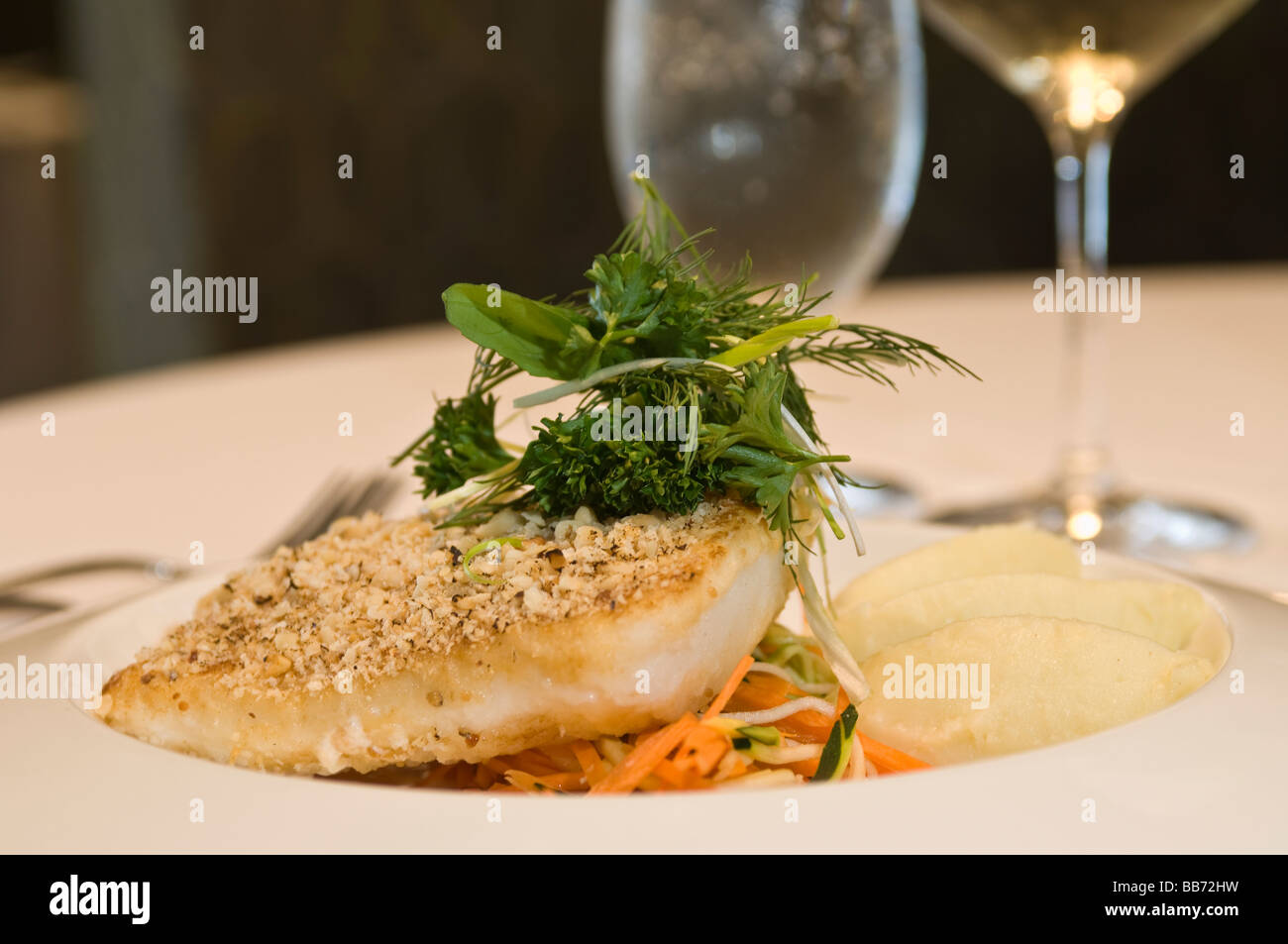 Plate of broiled fish Westin Resort St Martin st Maarten Stock Photo ...