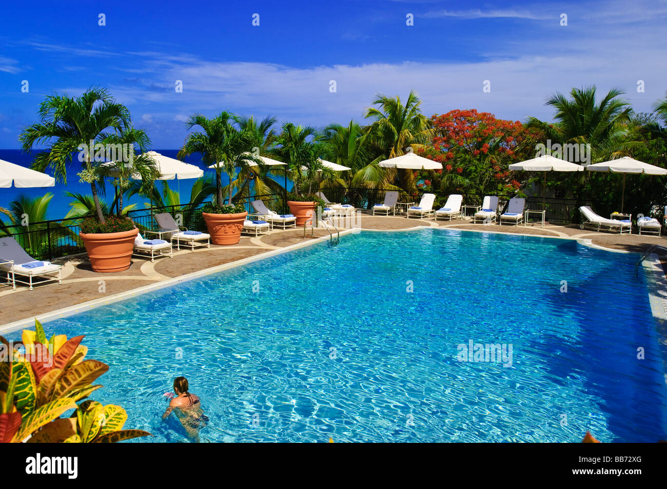 La Samana resort swimming pool St Martin st Maarten Stock Photo - Alamy