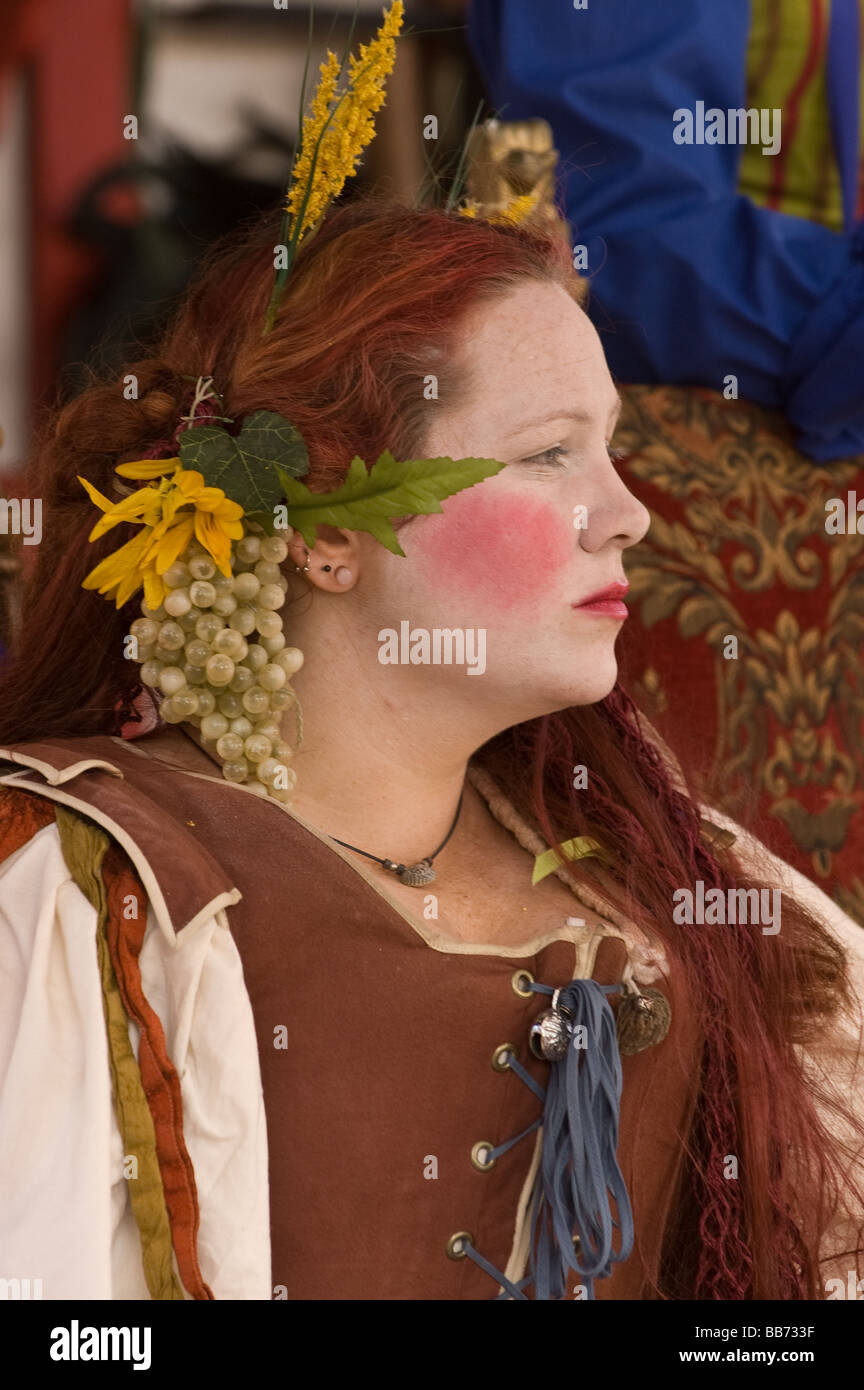 A woman wearing heavy make up and rouge at the Renaissance Pleasure ...