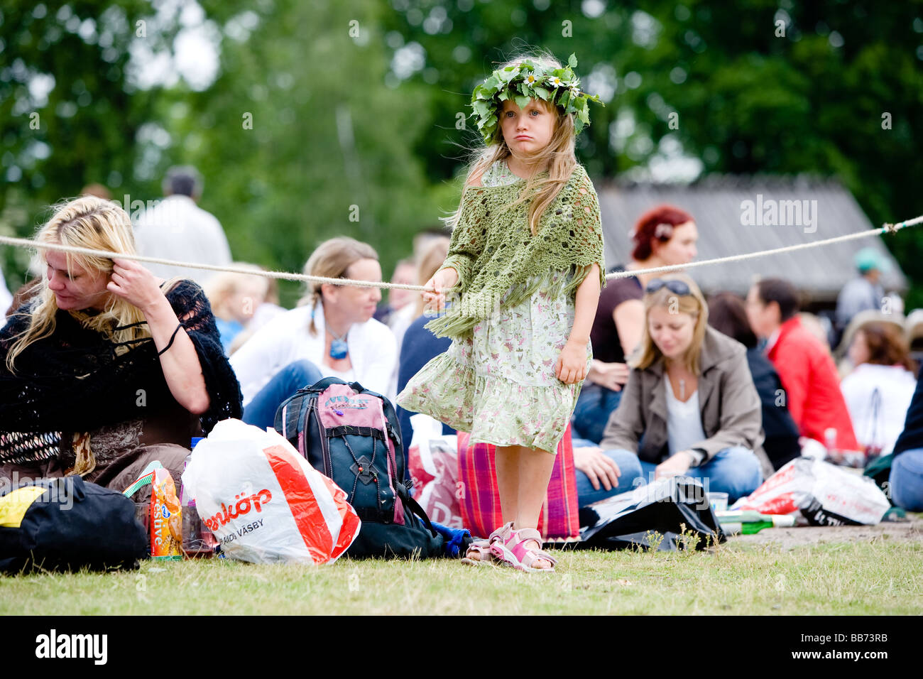 Dancing round the Maypole at Midsummer (Sweden Stock Photo - Alamy