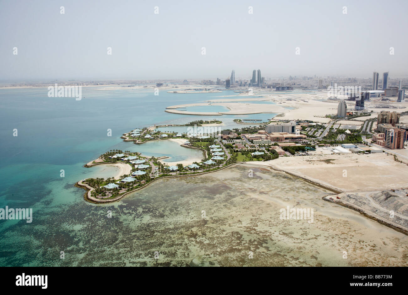 Aerial photograph of the Ritz Carlton Hotel and resort Manama Bahrain ...