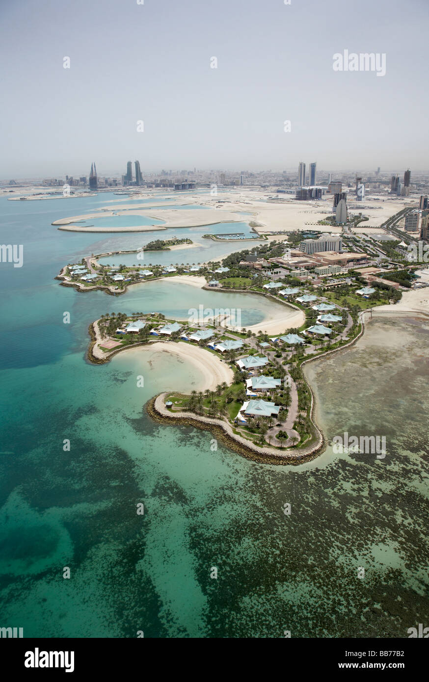 Aerial photograph of the Ritz Carlton Hotel and resort Manama Bahrain ...