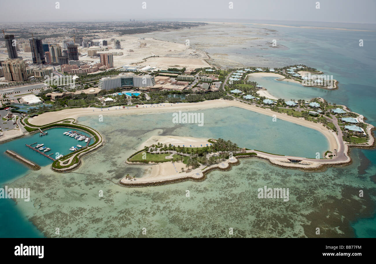 Aerial photograph of the Ritz Carlton Hotel and resort Manama Bahrain ...