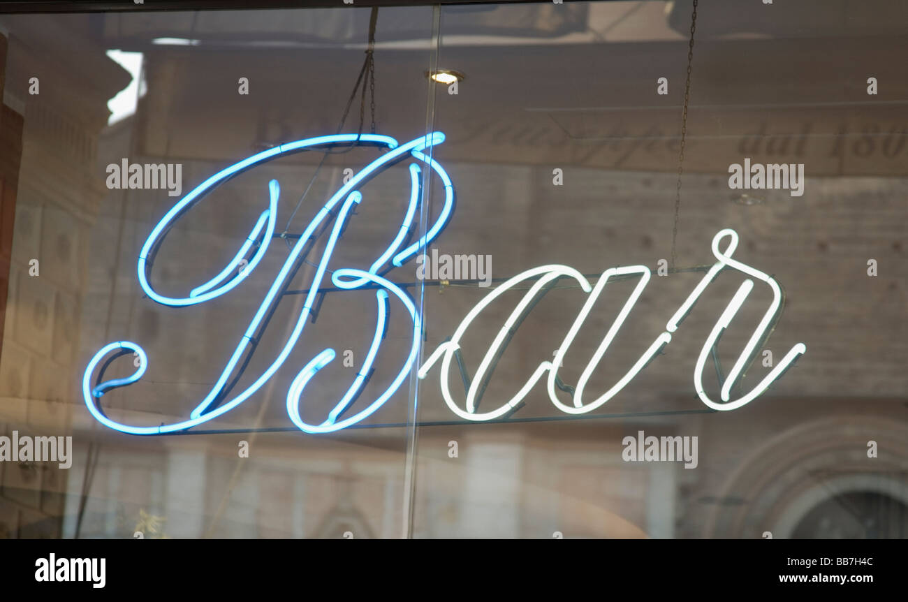 Neon Bar sign Stock Photo - Alamy