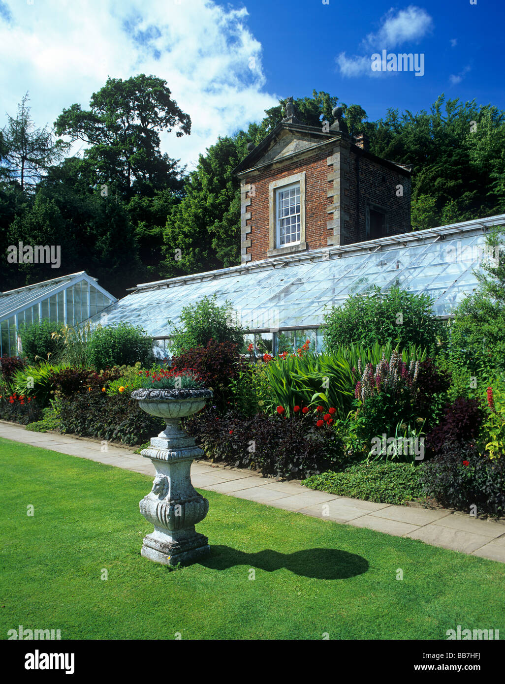The greenhouse at Wallington Hall gardens in Northumberland Stock Photo ...