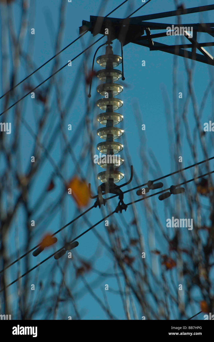 Pylon glass insulator Stock Photo - Alamy