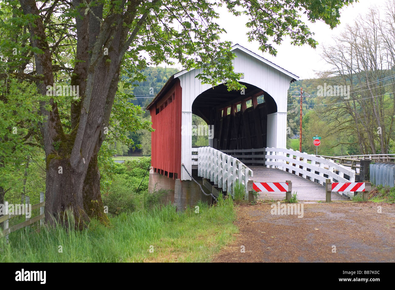 Currin Covered Bridge over the Row River a Howe Truss Constructed ...