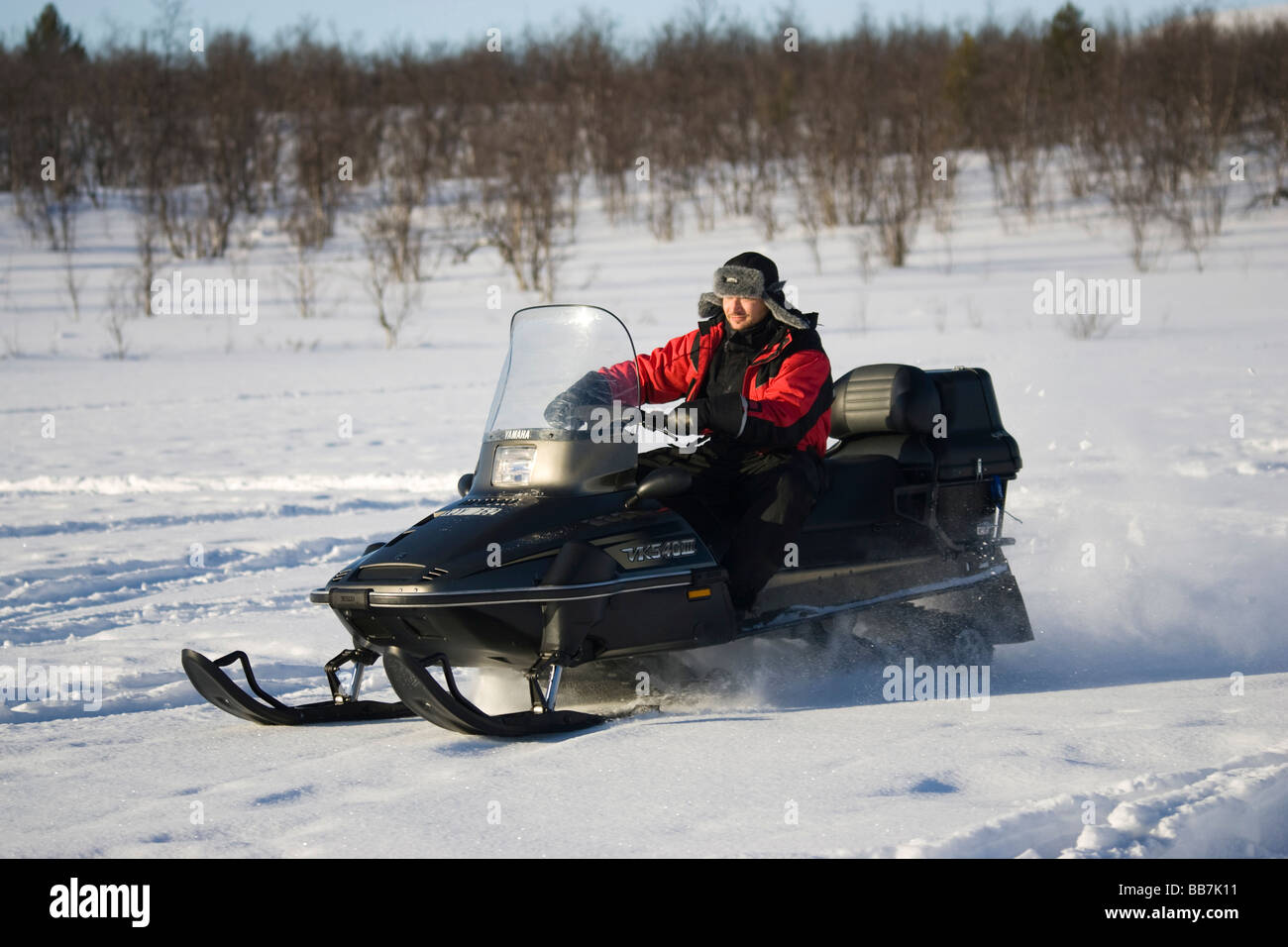 A snowmobile rider in Kiruna, North Sweden, Sweden Stock Photo - Alamy