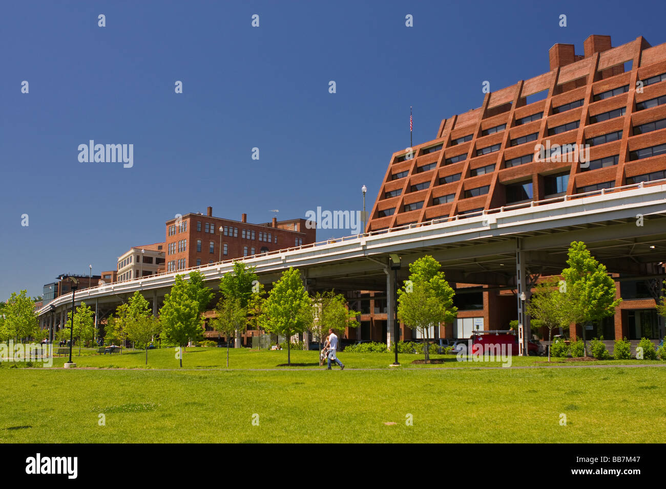 WASHINGTON DC USA Georgetown Waterfront Park and elevated Whitehurst ...