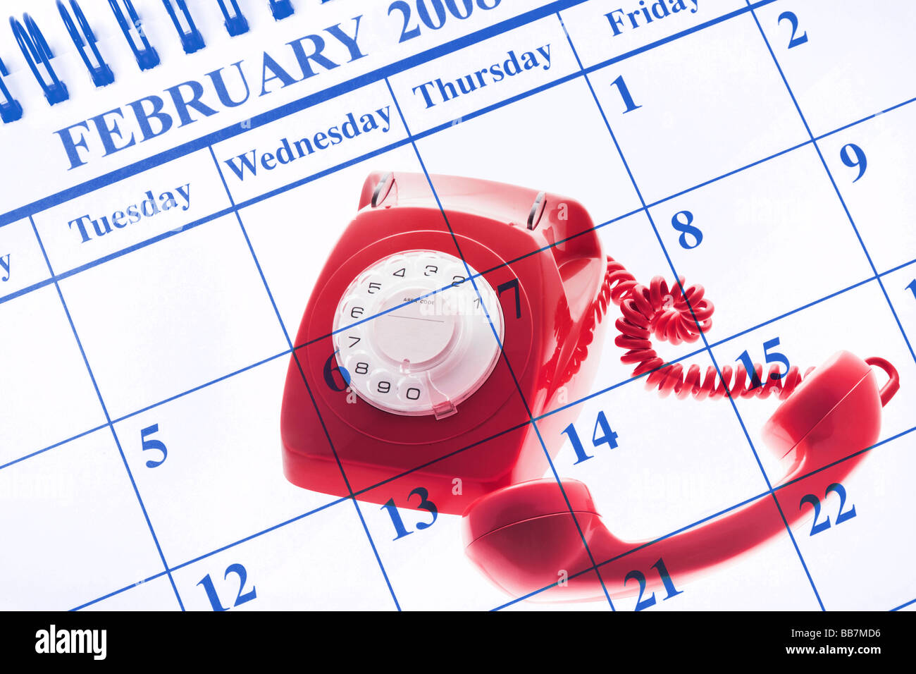 Calendar and Telephone Stock Photo - Alamy
