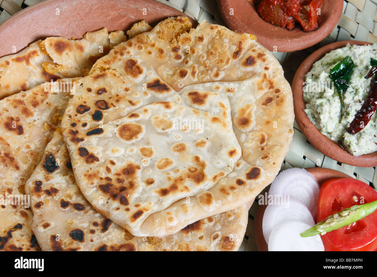 Channa Dal Paratha is an Indian flatbread with dal as stuffing Stock ...