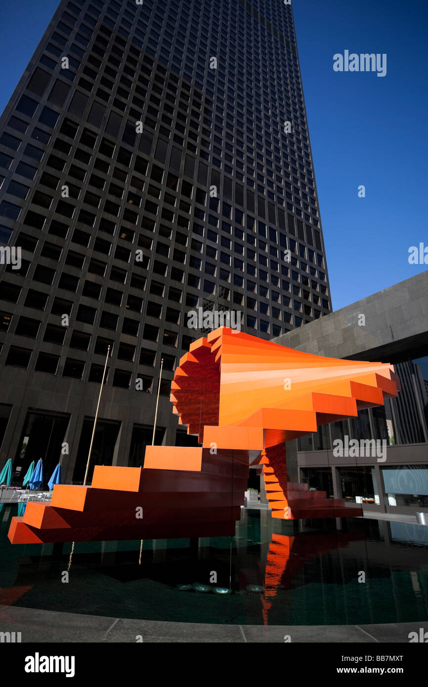 Double Ascension sculpture (by Herbert Bayer), City National Plaza ...