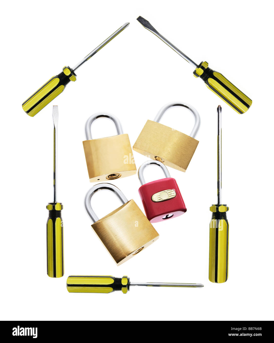 Screwdrivers and Locks Stock Photo - Alamy