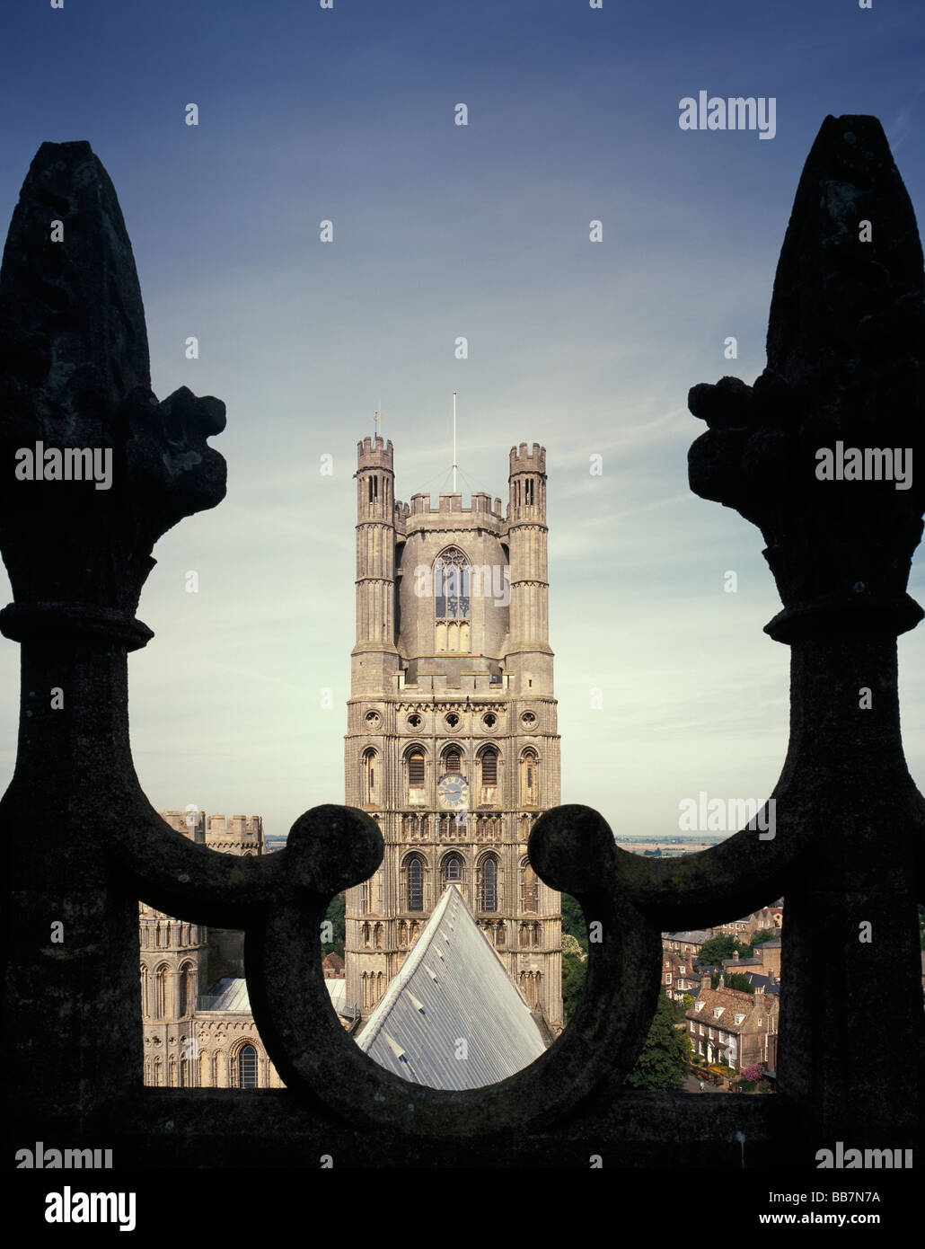 Ely Cathedral West Tower From Octagon Framed Stock Photo - Alamy