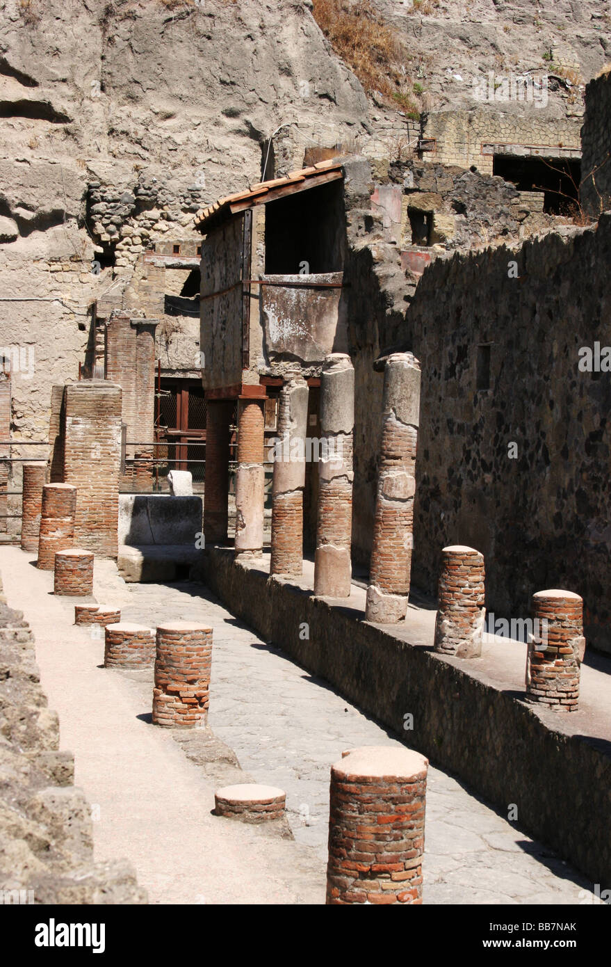 Pillars in Herculaneum (Ercolano). UNESCO World Heritage Site. Roman ...