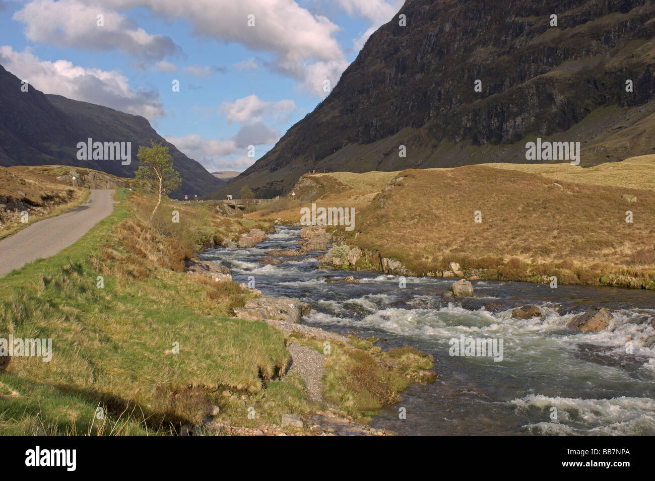 River Coe flowing through Glencoe Highland Region Scotland June 2008 ...
