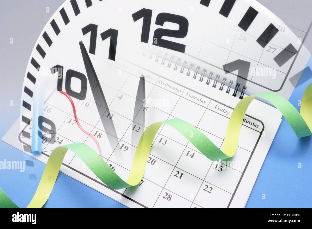 Clock and Calendar Stock Photo - Alamy