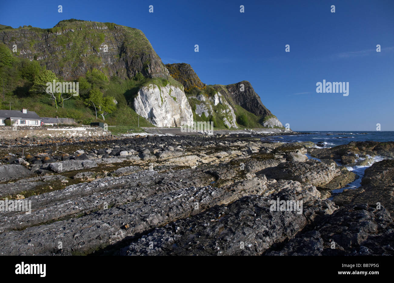 The A2 causeway coastal route coast road at Garron Point under ...